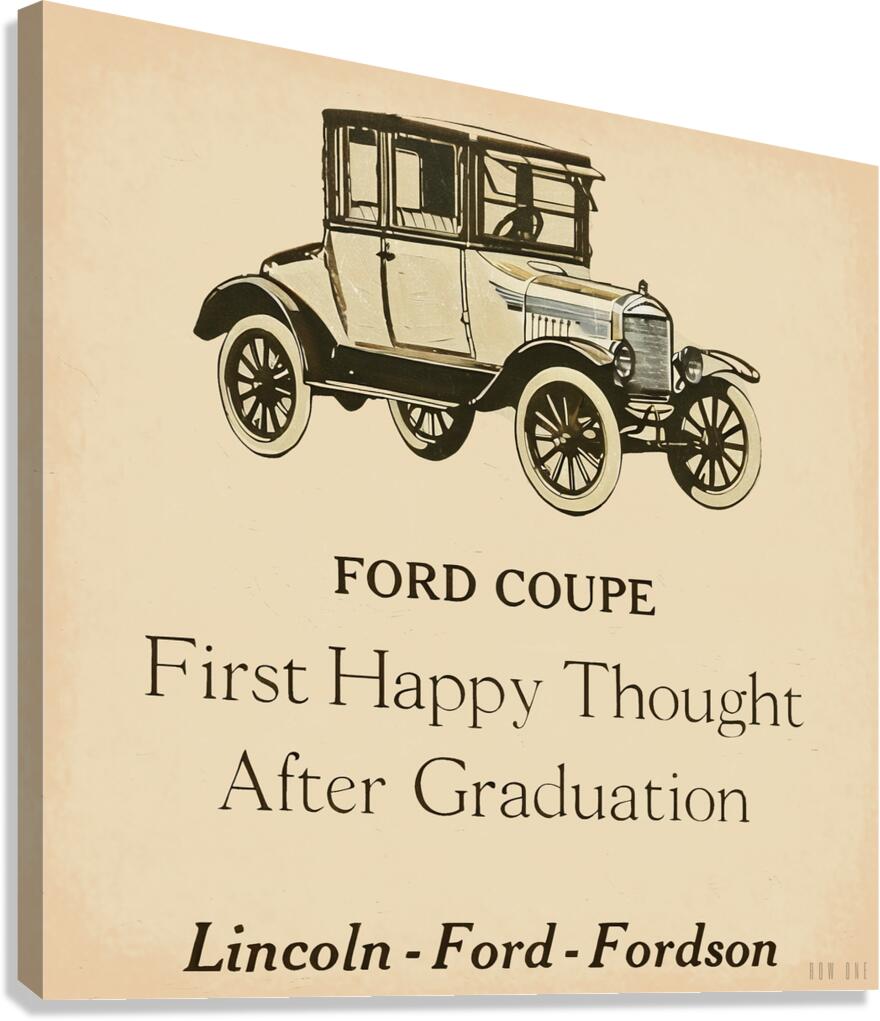 early 1900s ford car ad by Row One Brand Wall Art