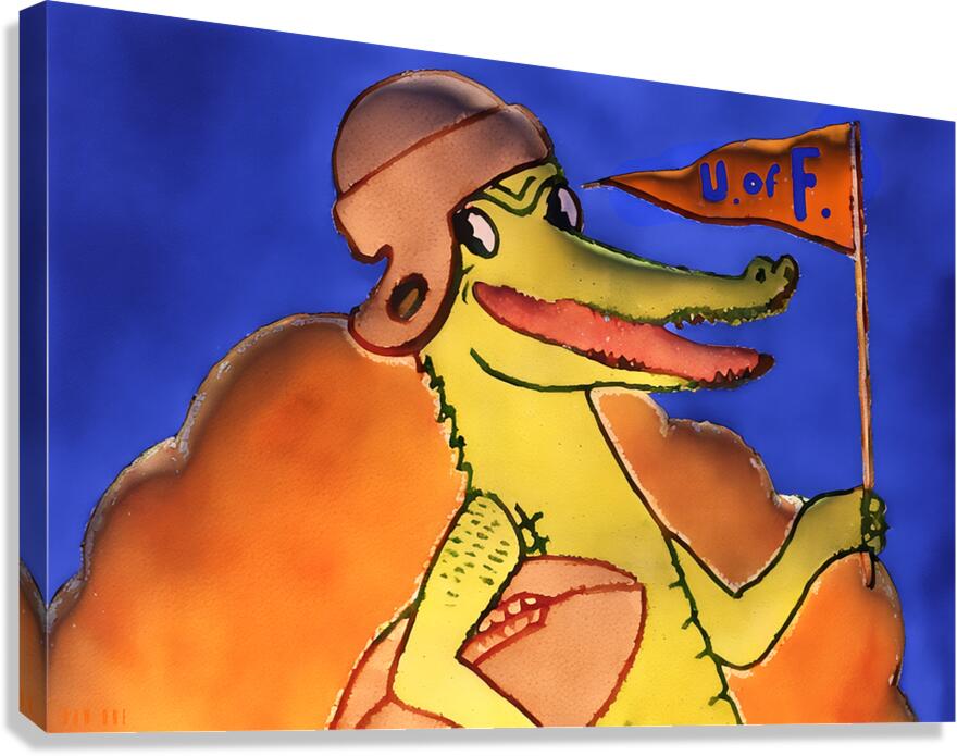 Vintage Florida Gator Football Cartoon Art by Row One Brand Wall Art