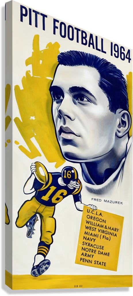 1964 Pitt Panthers Football Art by Row One Brand Wall Art