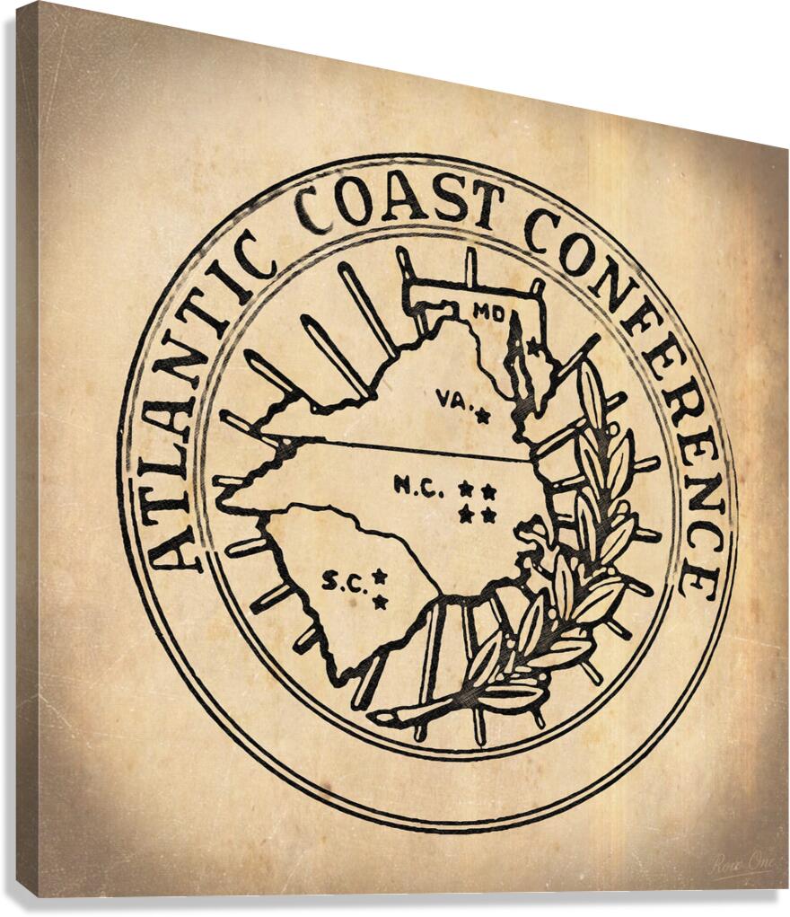 1960s Atlantic Coast Conference Map Art by Row One Brand Wall Art