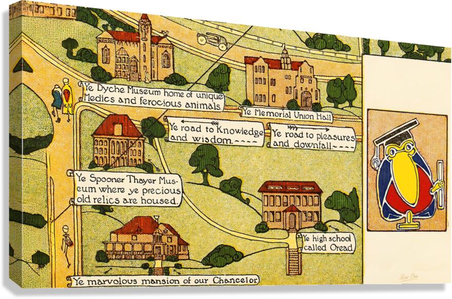 Early 1900s University of Kansas Map by Row One Brand Wall Art