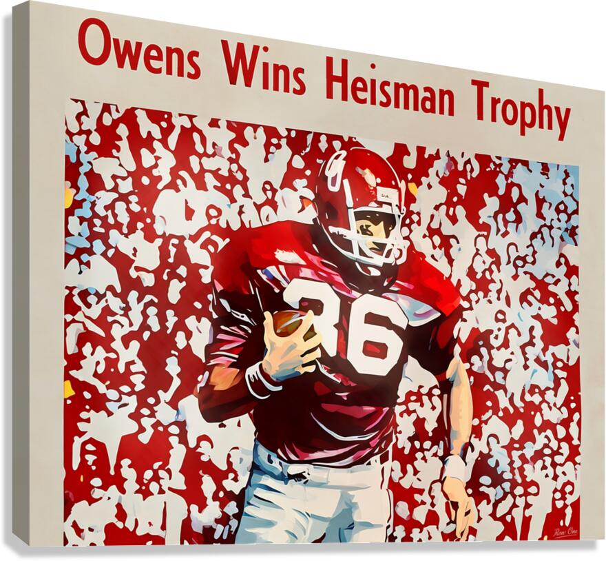 1969 Oklahoma Football Art Showing Steve Owens by Row One Brand Wall Art