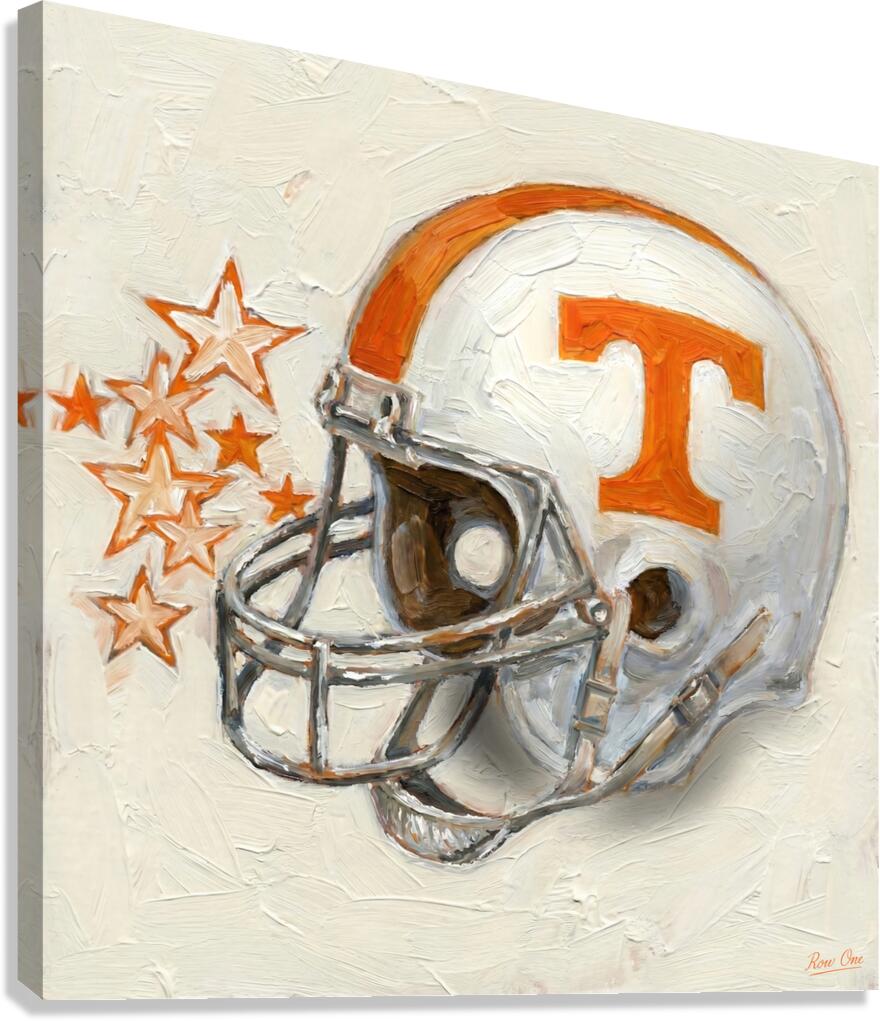 1980s Tennessee Vols Helmet Art Remix by Row One Brand Wall Art