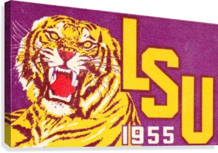 1955 LSU Tiger Vintage Art by Row One Brand Wall Art