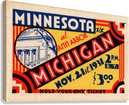 Michigan Football Ticket Stub Art 1931 by Row One Brand Wall Art
