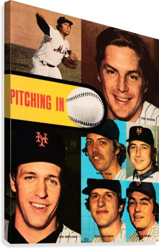 vintage mets poster tom seaver pitcher by Row One Brand Wall Art