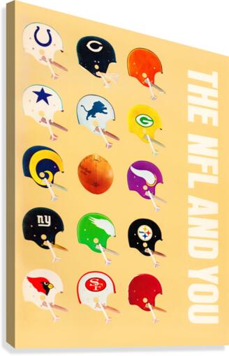 1963 Vintage NFL Football Helmet Poster by Row One Brand Wall Art