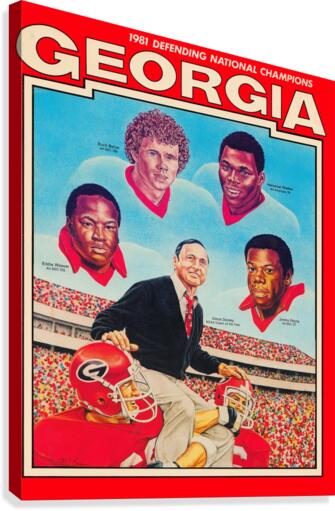 1981 Georgia Bulldogs Retro Football Art by Row One Brand Wall Art