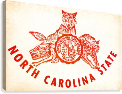 1949 North Carolina State Wolfpack Vintage Art by Row One Brand Wall Art