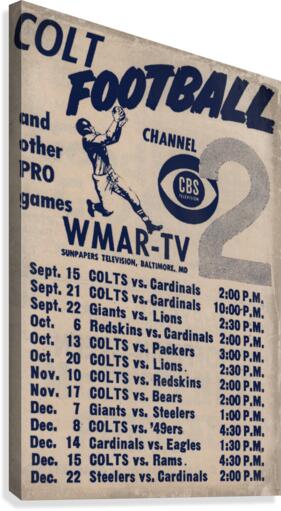1957 WMAR TV Baltimore Colts Ad by Row One Brand Wall Art