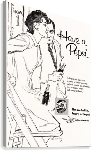 1960 Pepsi Advertisement Poster by Row One Brand Wall Art