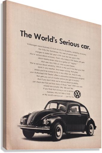 1968 Volkswagen Beetle Car Ad Poster by Row One Brand Wall Art