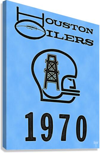 1970 Houston Oilers Helmet Art by Row One Brand Wall Art
