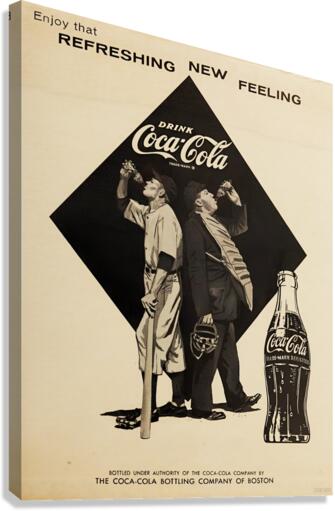 1965 Coca Cola Baseball Ad Poster by Row One Brand Wall Art