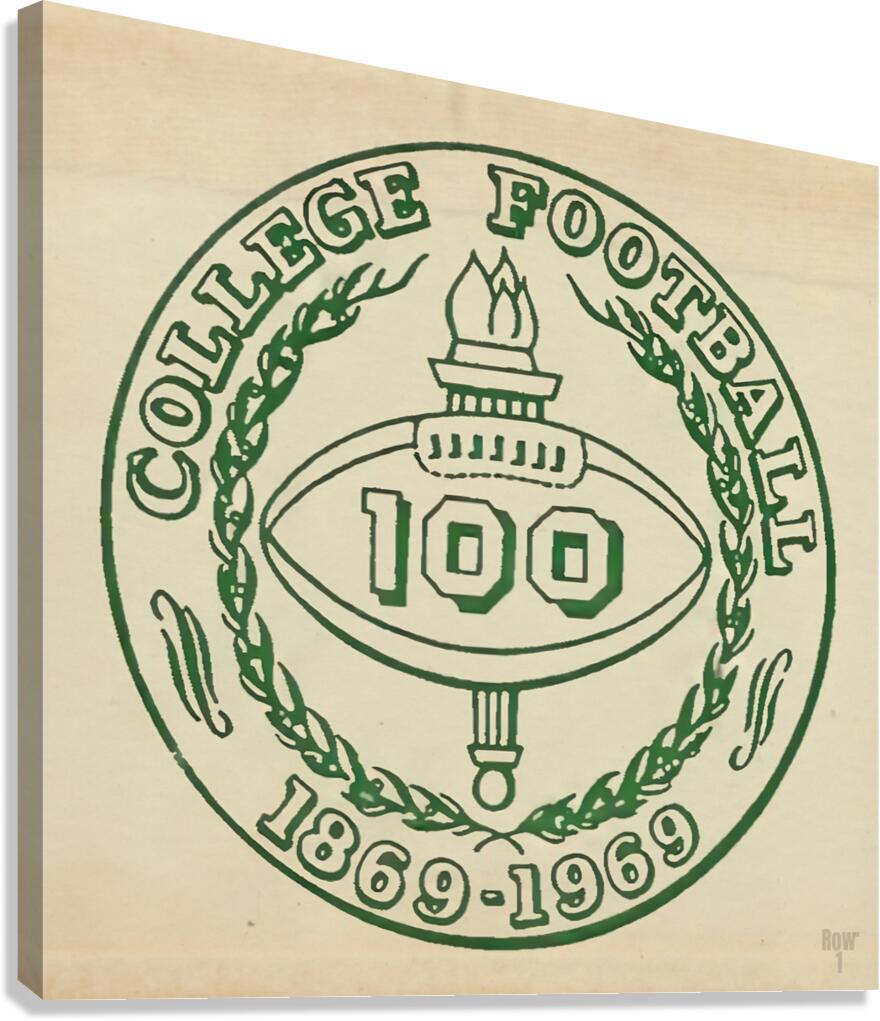 1969 College Football 100 Years Logo Art by Row One Brand Wall Art