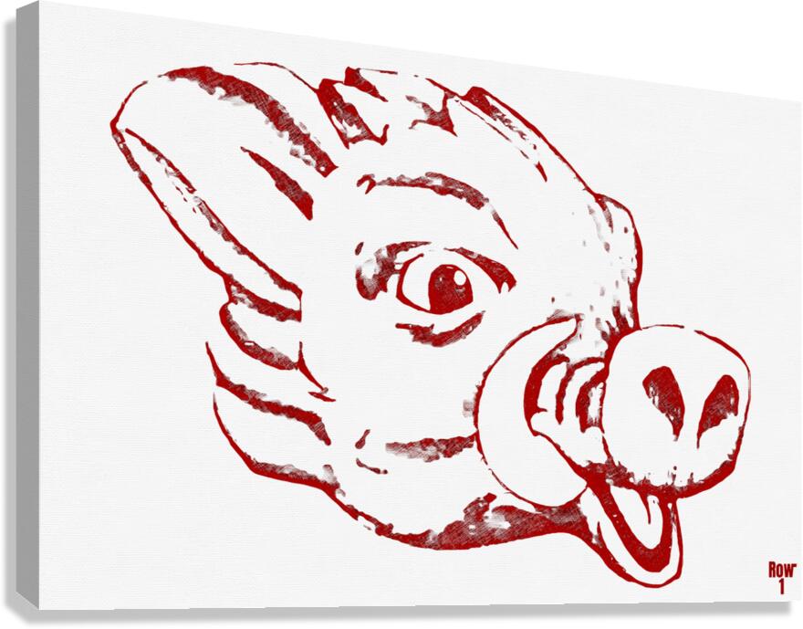 1960s Vintage Arkansas Razorback Art by Row One Brand Wall Art