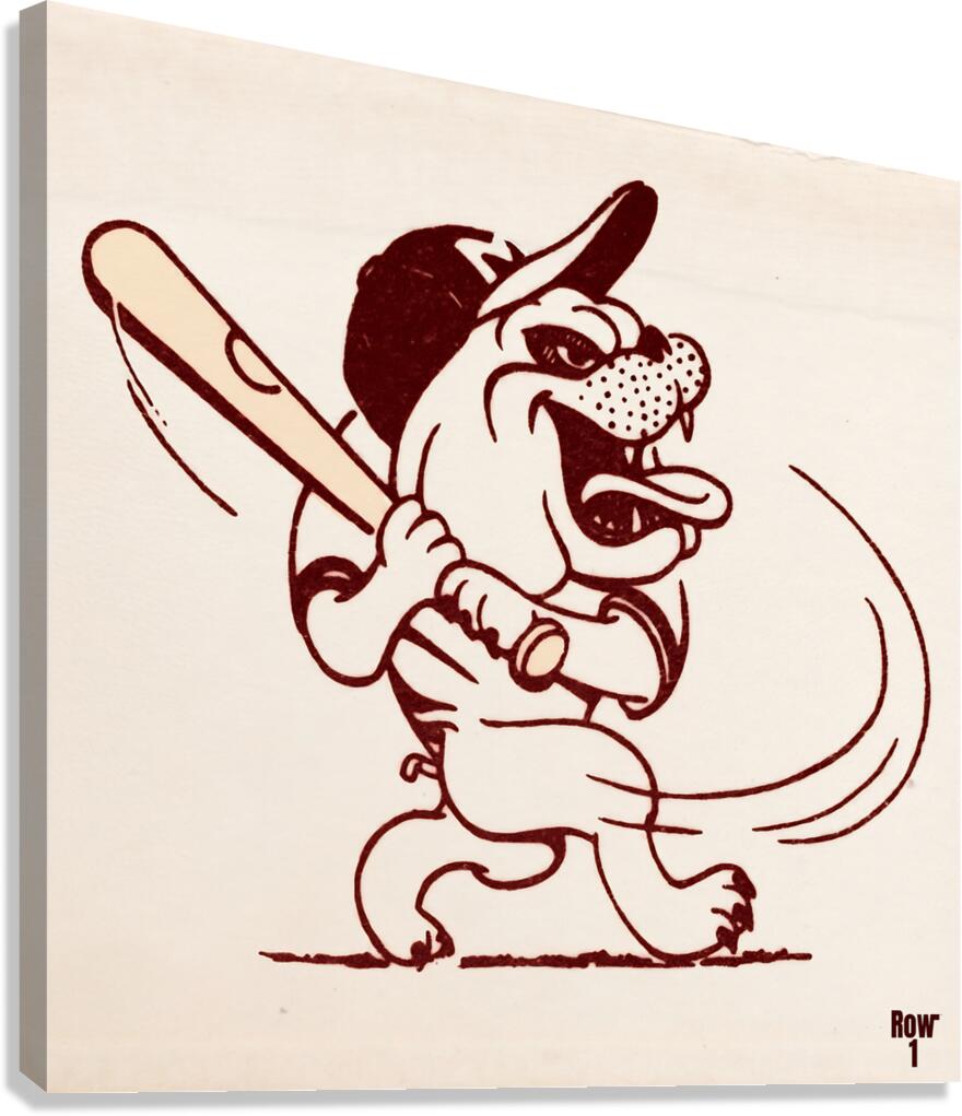 Throwback Mississippi State Baseball Art by Row One Brand Wall Art