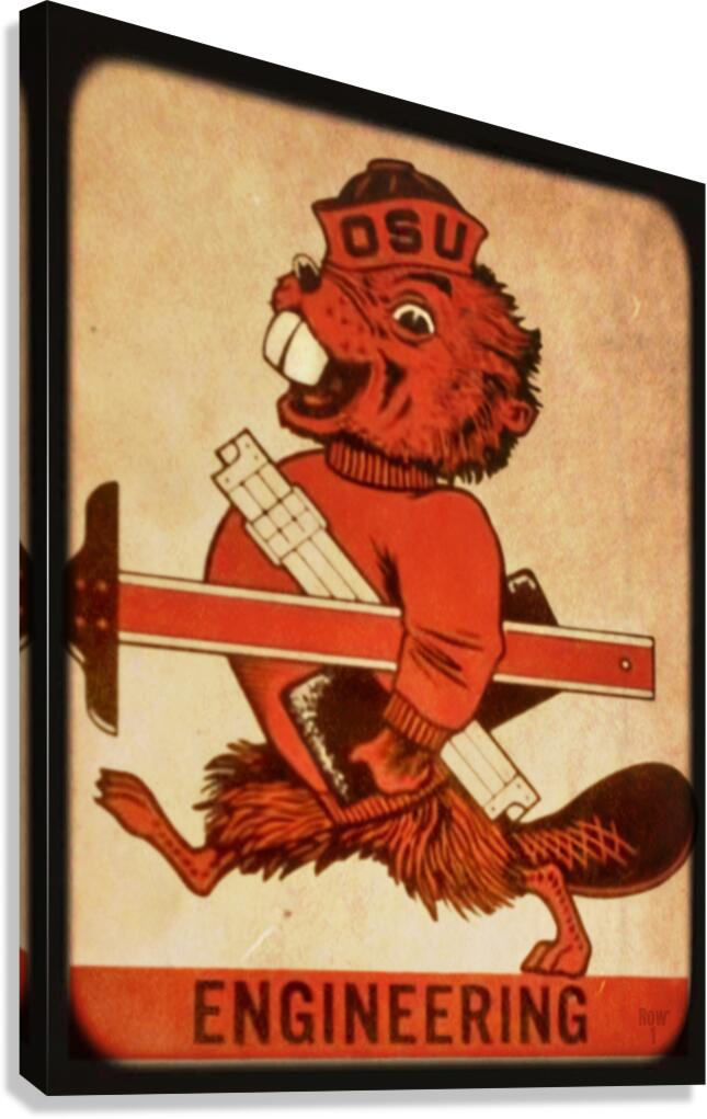 Vintage OSU Benny Beaver Viewfinder Slide Art by Row One Brand Wall Art