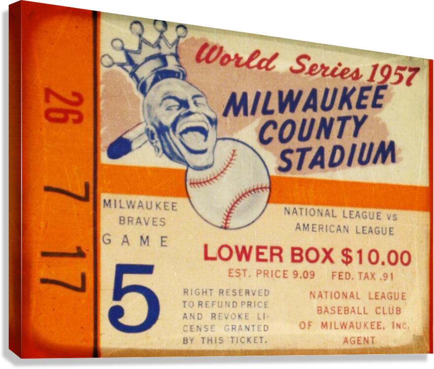 1957 World Series Ticket Viewfinder Art by Row One Brand Wall Art