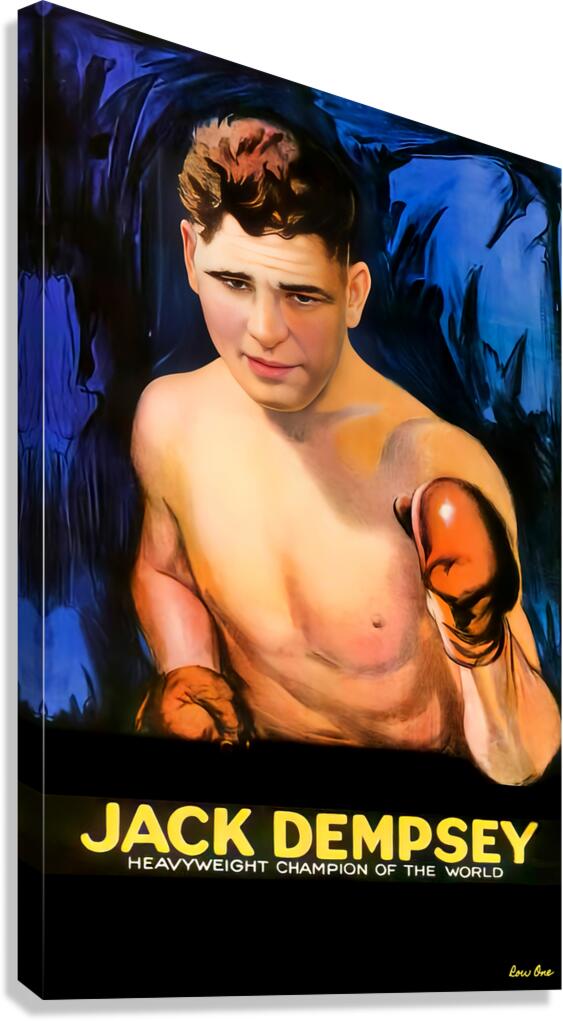 heavyweight champion jack dempsey boxer art by Row One Brand Wall Art