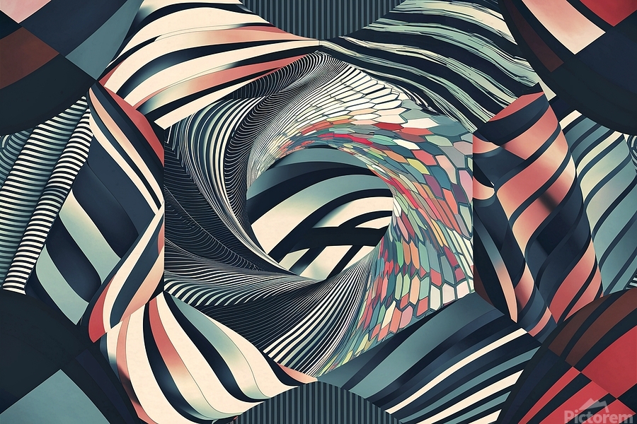 Digital hexagon abstract background by Violeta Popescu Wall Art