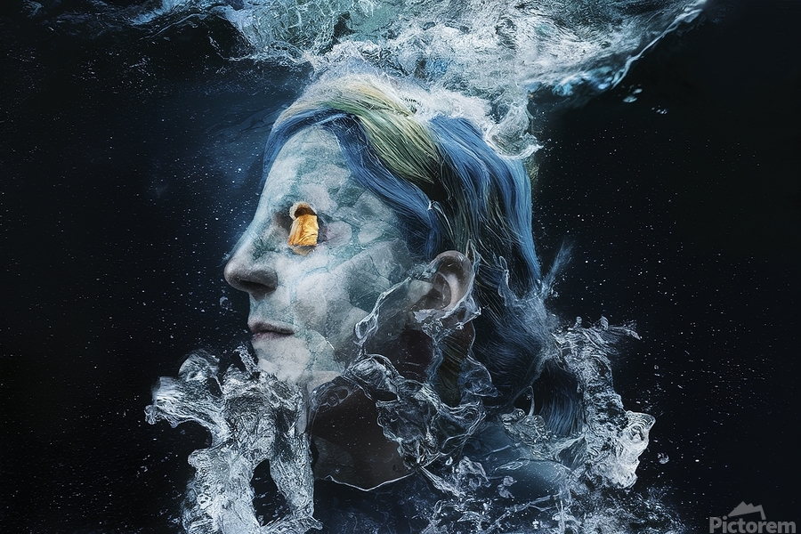 distribution of water black background 2 Copy.j by Violeta Popescu Wall Art