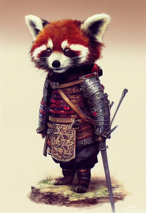 Armored Red Panda by AIWTF Wall Art