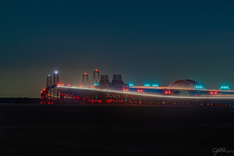 Wee Hours at Chesapeake Bay Bridge by Geoffrey Prior Wall Art