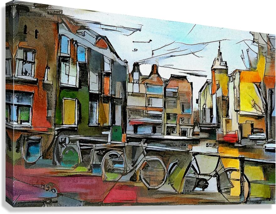 Cubist Urban Triptych: Watercolor Aquaprint Inspired by Picasso by ...