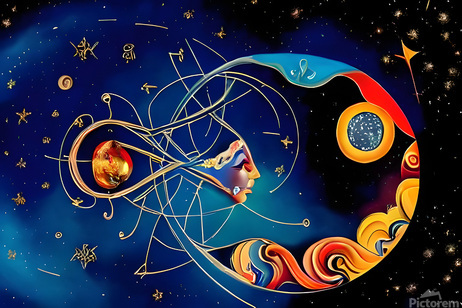 Celestial Beauty and Cosmic Wisdom by DreamMotivation Wall Art