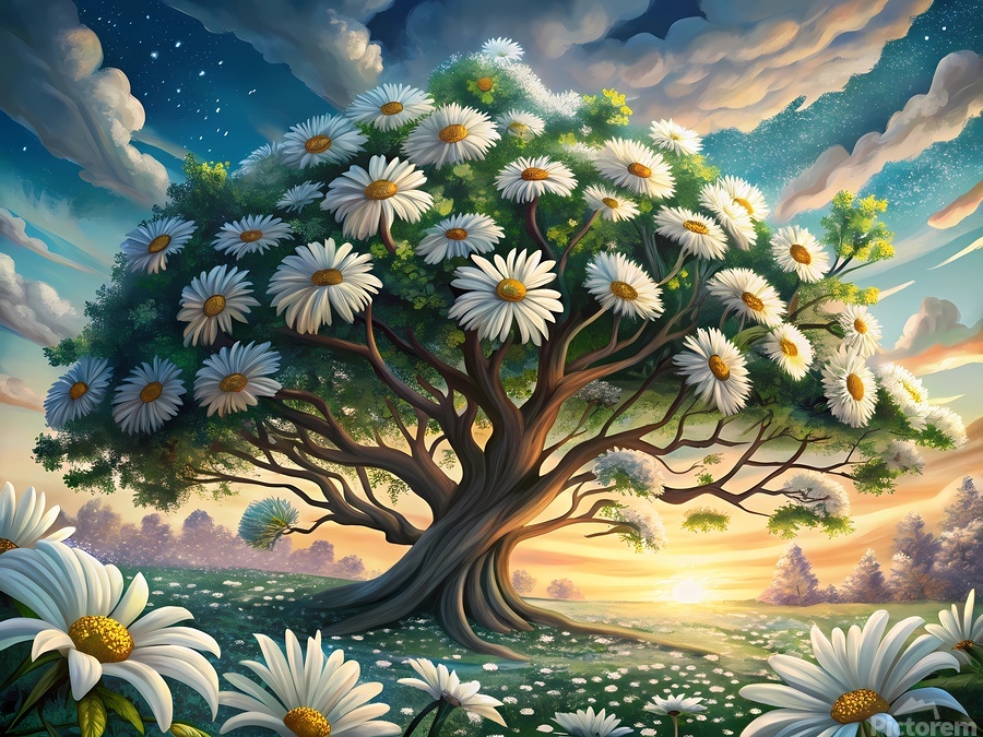 The Daisy Tree - A Symbol of Charm and Elegance by Lux Wall Art