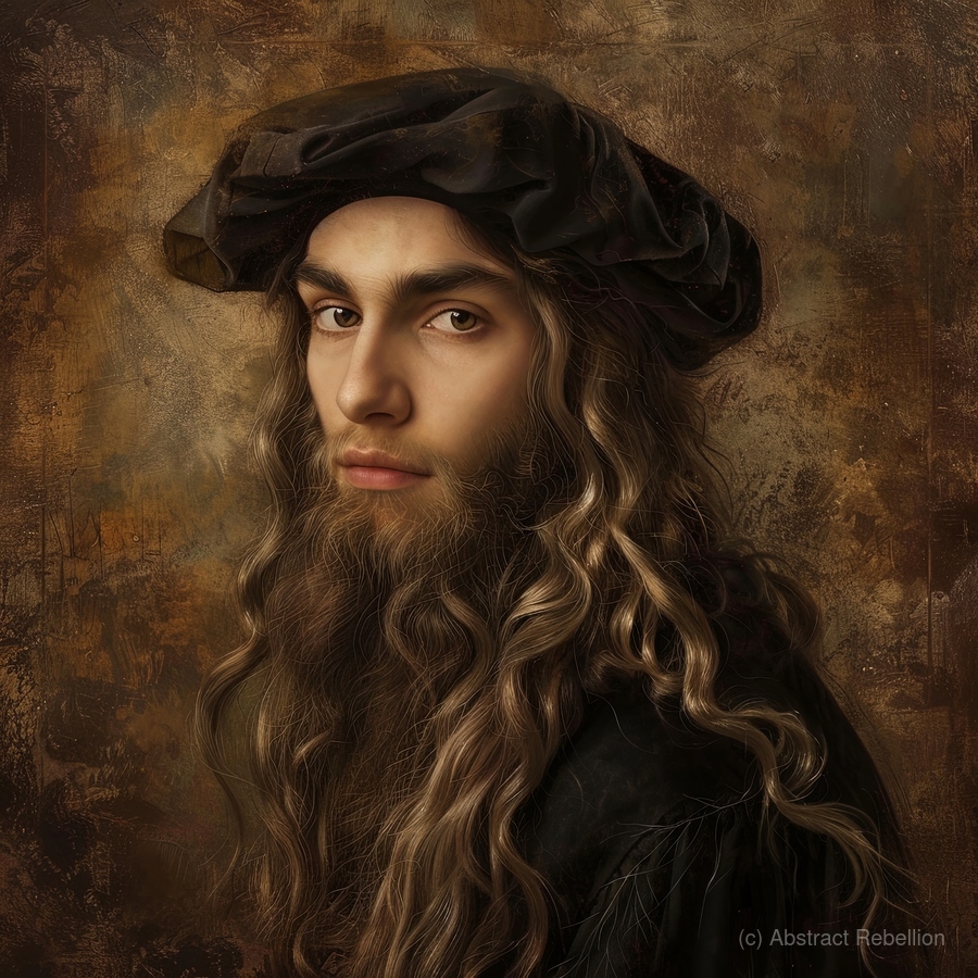 Renaissance Gaze: Leonardo Da Vinci by Abstract Rebellion Wall Art