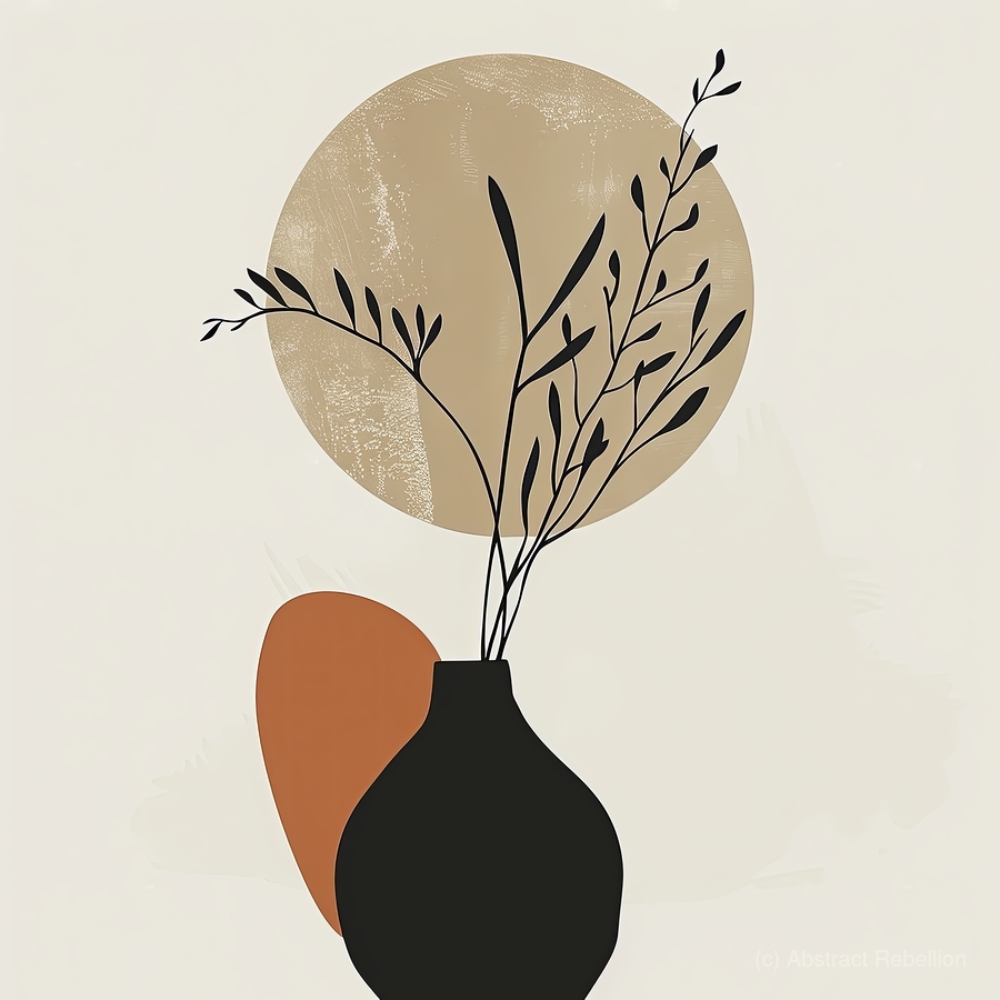 Minimal Botanical Still Life by Abstract Rebellion Wall Art