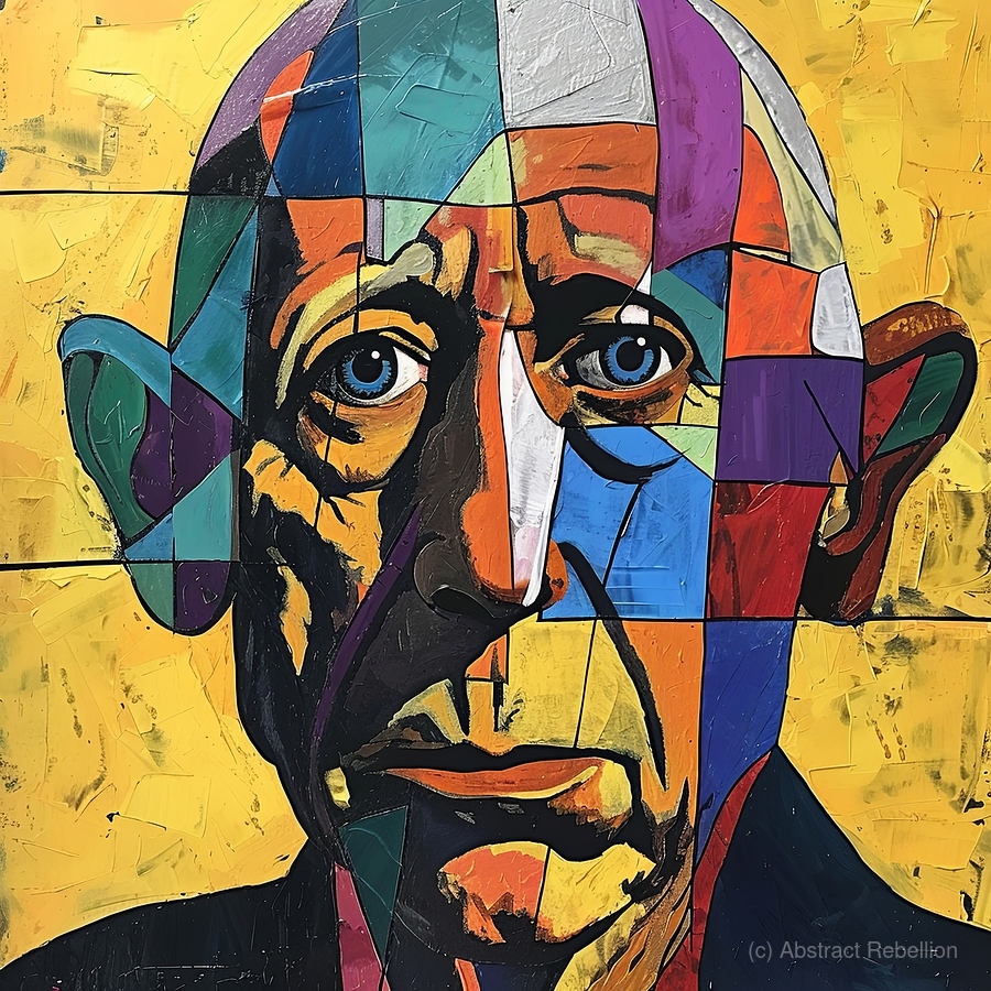 Fragmented Insight: Pablo Picasso by Abstract Rebellion Wall Art