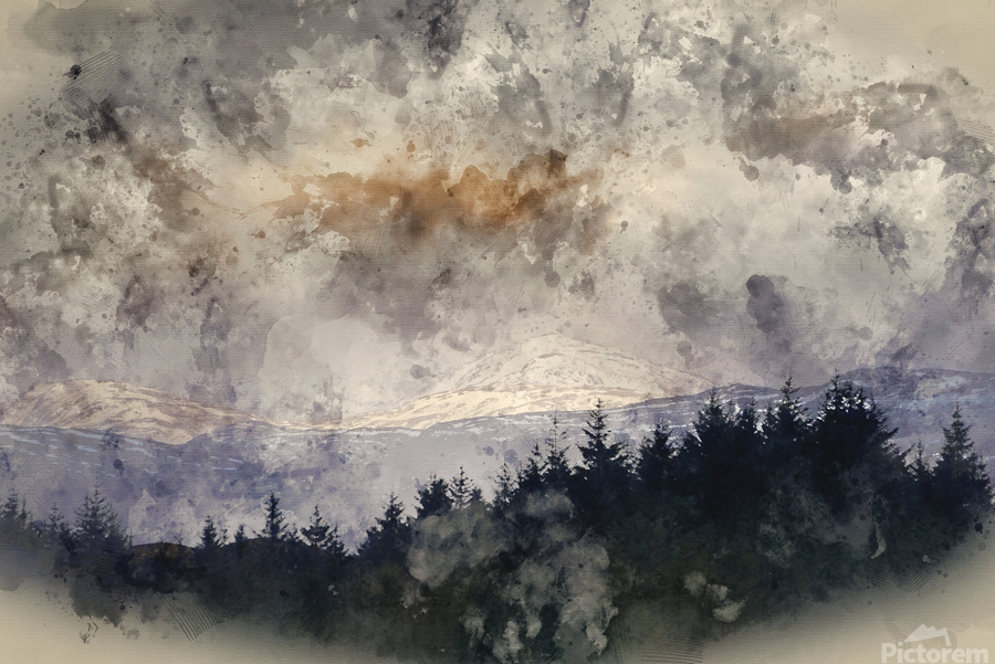 Digital watercolour painting of Stunning landscape image of dram by ...