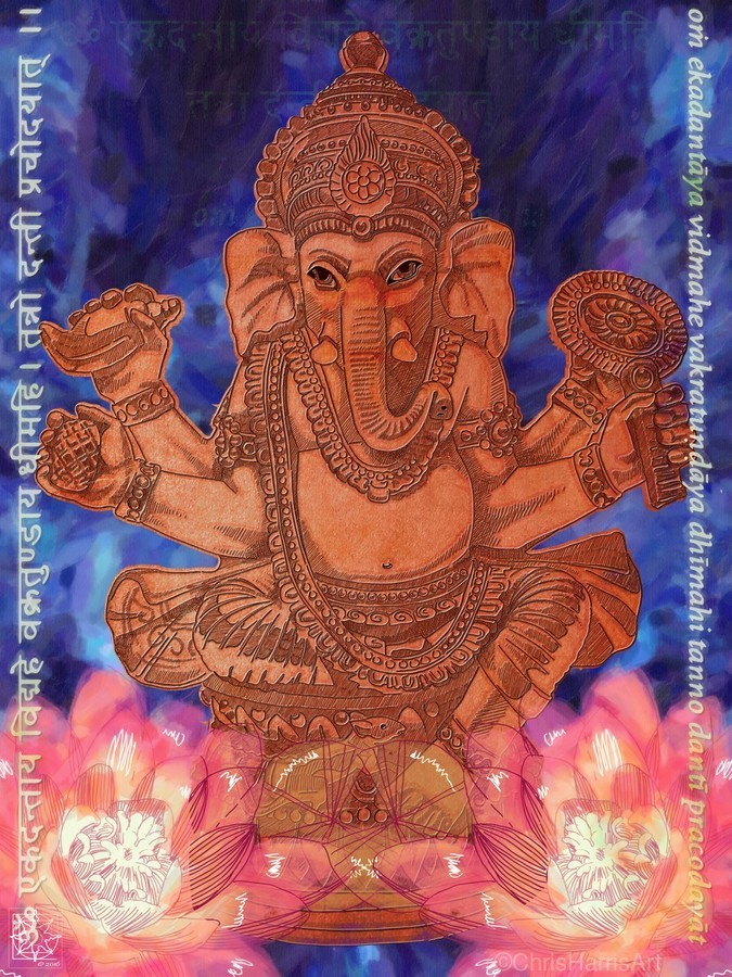 Lord Ganesha by ChrisHarrisArt Wall Art