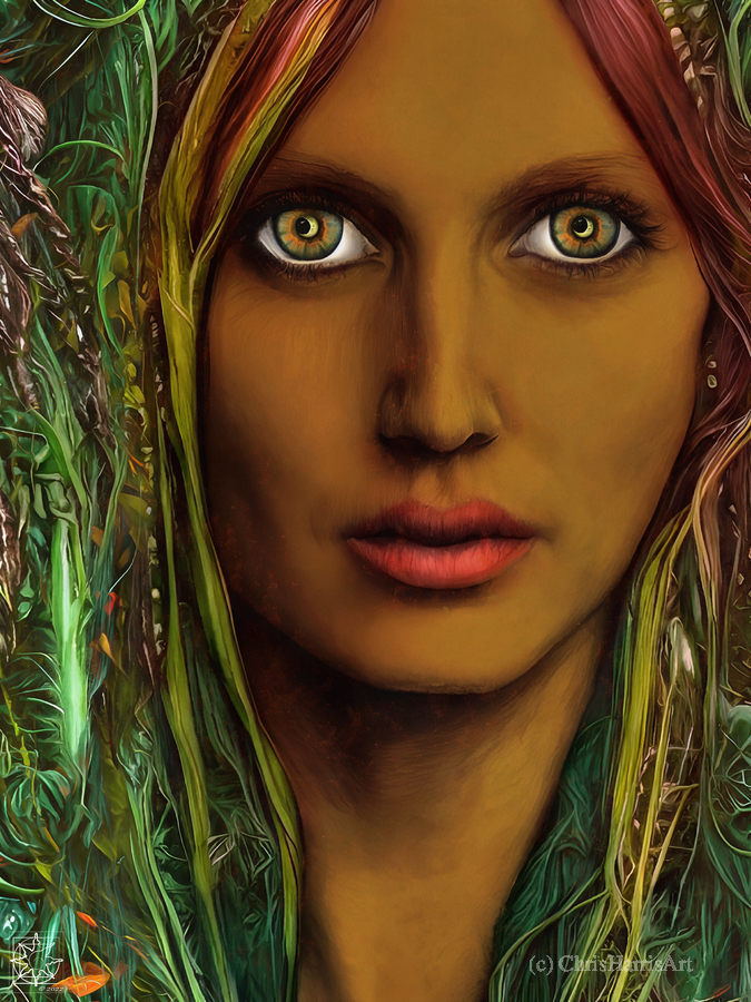 The Green Woman 5 by ChrisHarrisArt Wall Art