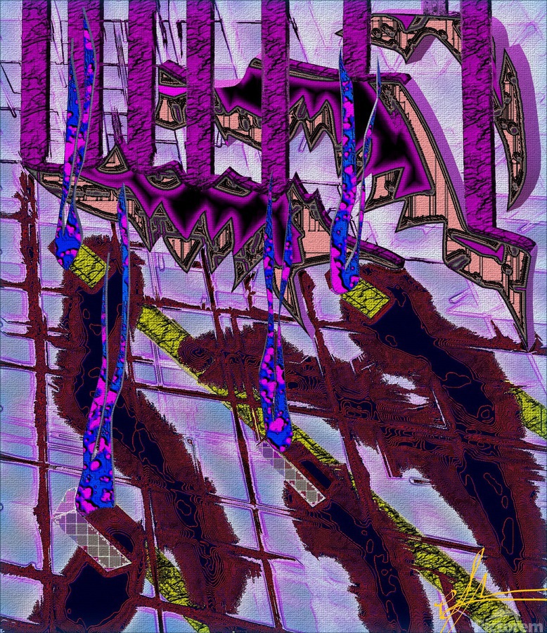 Pouring Parallel Pillars of Precocious Pink by Ed Purchla Wall Art