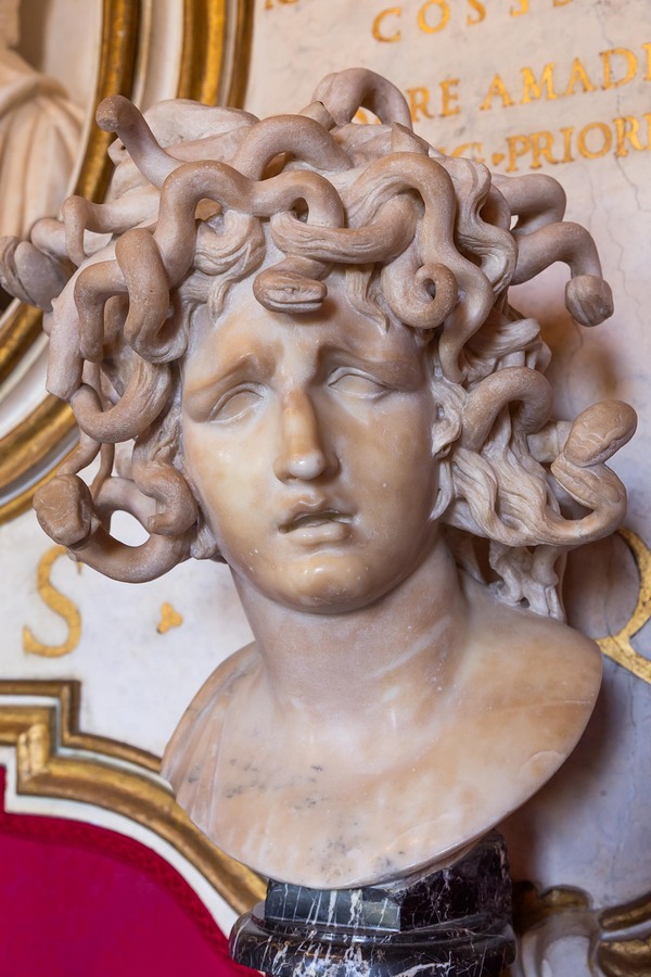 Bust of Medusa by Gian Lorenzo Bernini 1648 marble by Paolo Modena Wall Art