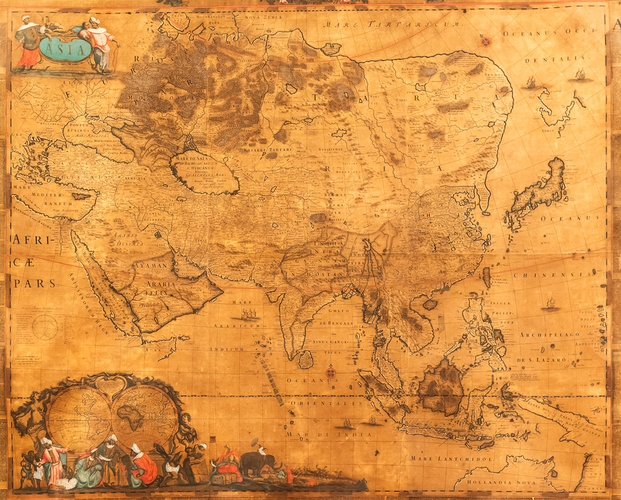 Ancient cartography. Authentic old map. Exploration geography by Paolo ...
