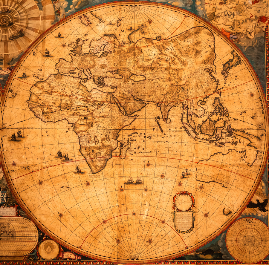 Authentic antique map. Exploration geography vintage backgroun by Paolo ...