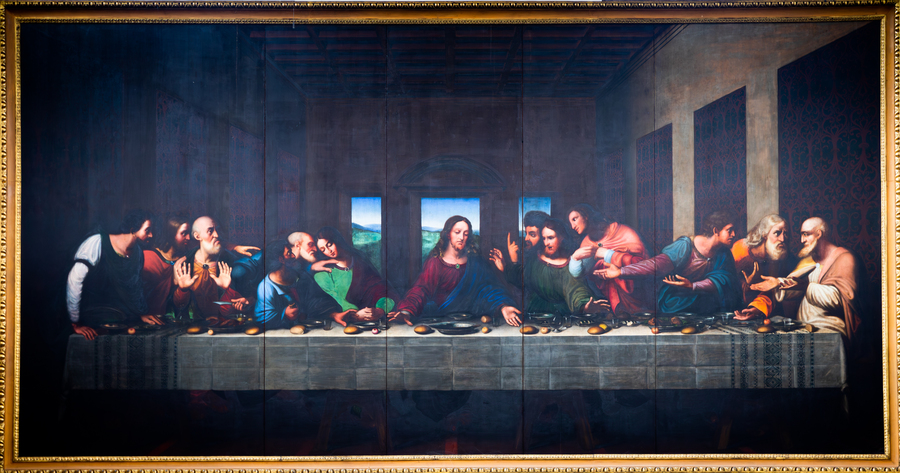 The painting of Last Supper in Turin Duomo after Leonardo da Vin by ...