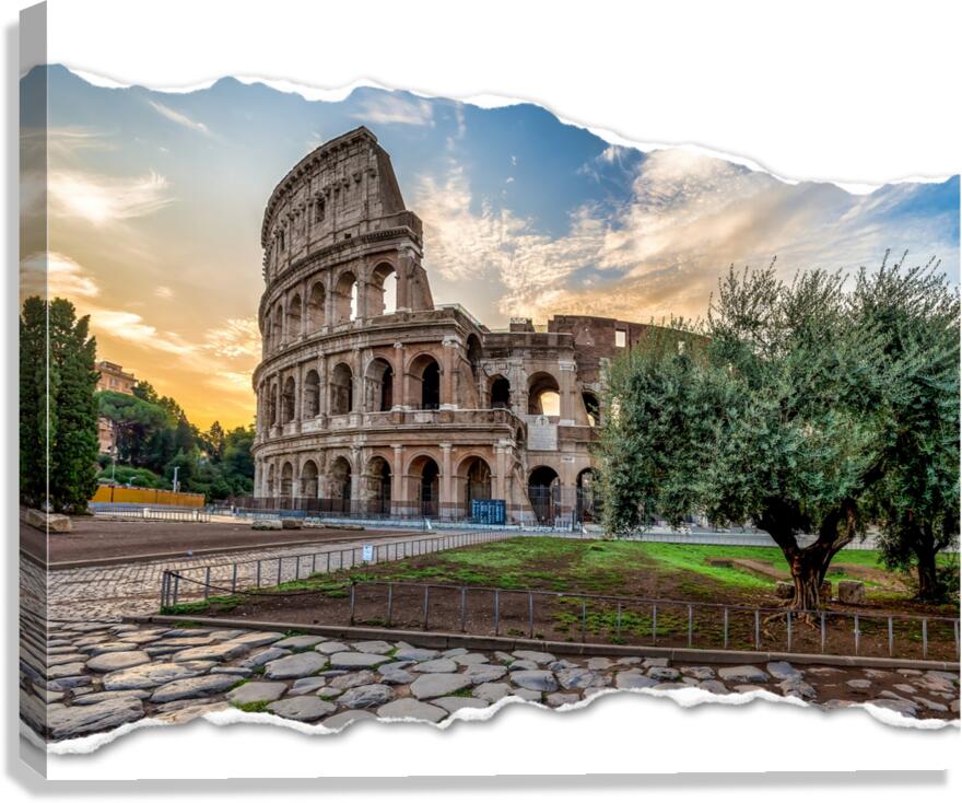 Italy Rome - Sunset behind the Colosseum the most famous Roman by Paolo ...