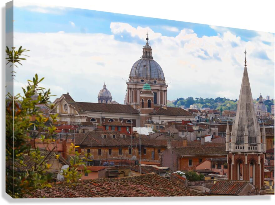 Rome Italy - Aerial view of the city center with the Church of the Most ...