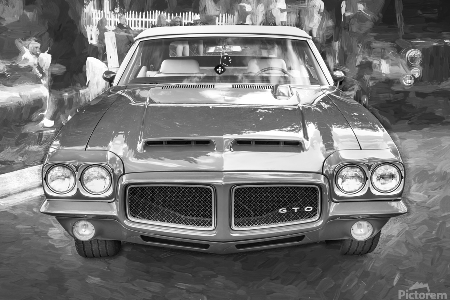 1972 Red Pontiac GTO Convertible X1 11 by Rich Franco Wall Art