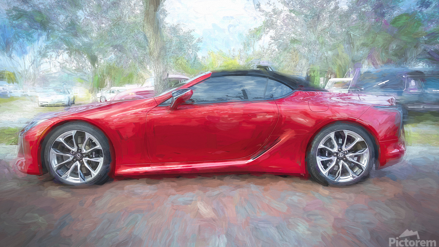 2021 Infrared Lexus LC500 Convertible X1 8 by Rich Franco Wall Art