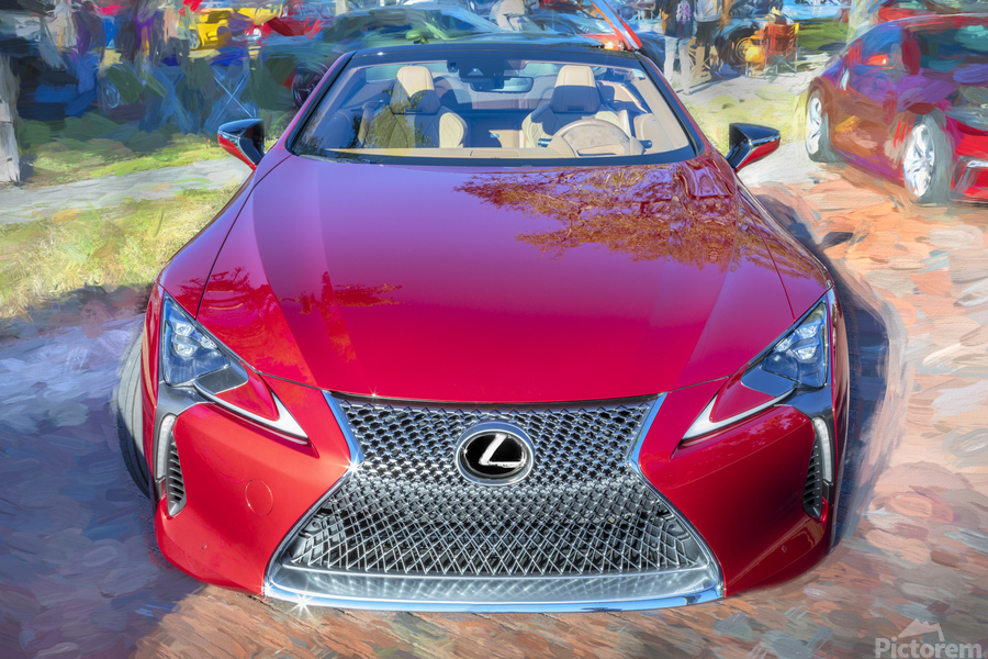2023 Infrared Lexus LC500 Convertible X 18 by Rich Franco Wall Art