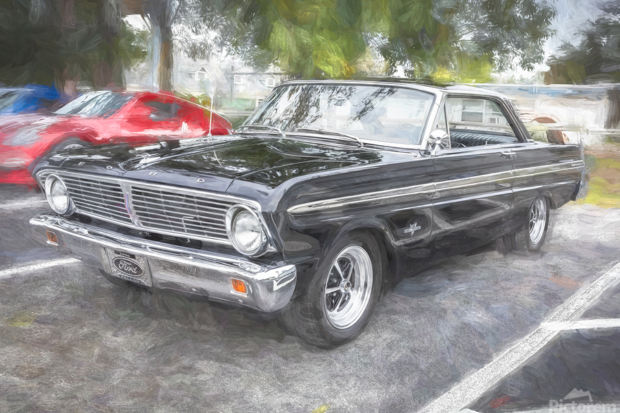 1965 Black Ford Falcon Sprint X 3 by Rich Franco Wall Art