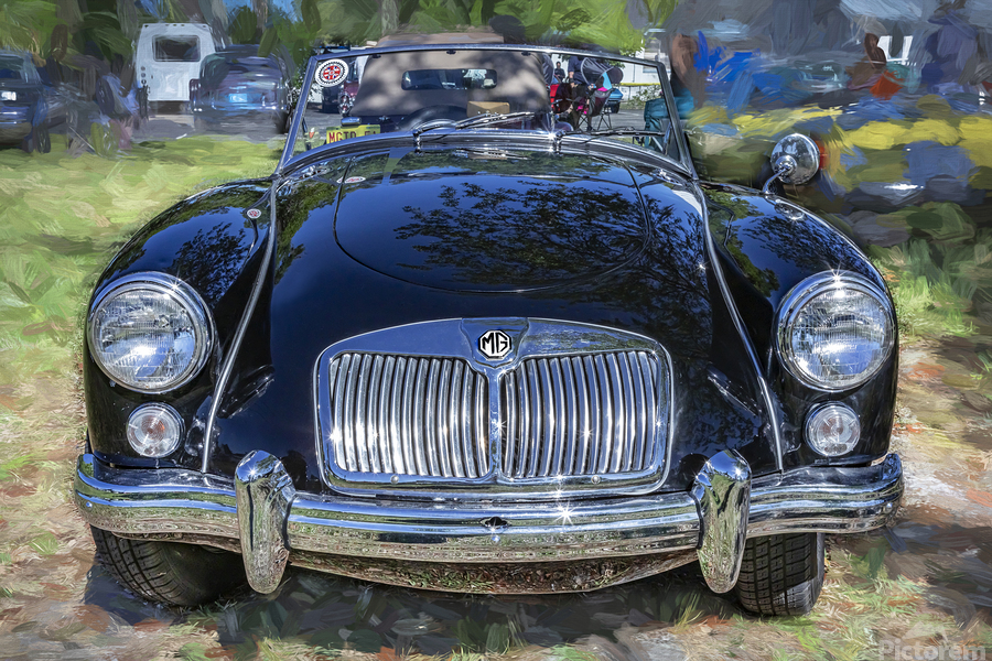 1960 Black MGA 1600 Roadster Convertible X 3 by Rich Franco Wall Art