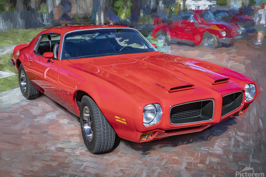 1970 Red Pontiac Firebird Ram Air Formula 400 X1 10 by Rich Franco Wall Art